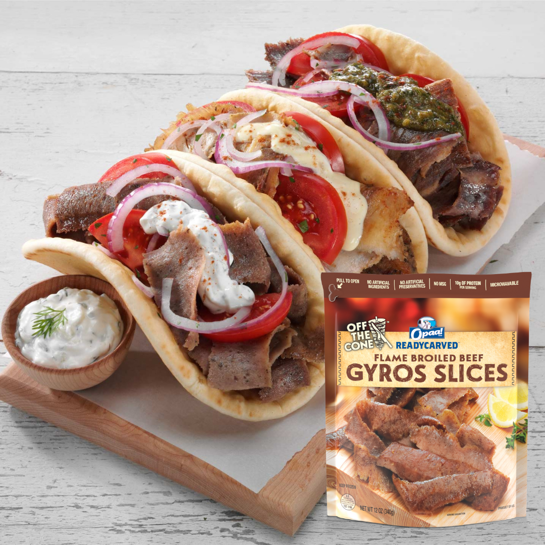 Opaa! Brand - 12 OZ ReadyCarved Gyros Slices (4 Pack Bundle) - Gourmet ...