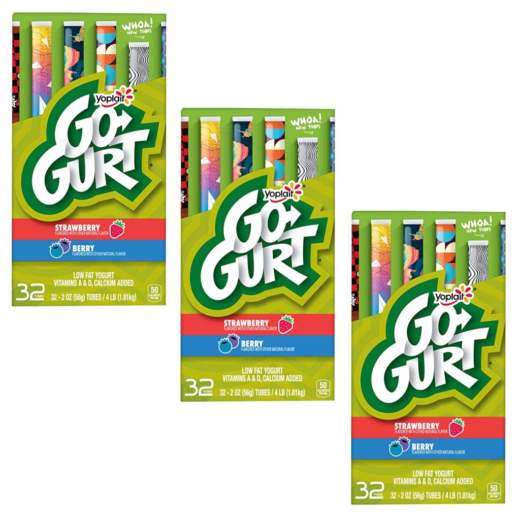 Yoplait Go-Gurt Kids Yogurt, Variety Pack - Low Fat - Strawberry and ...